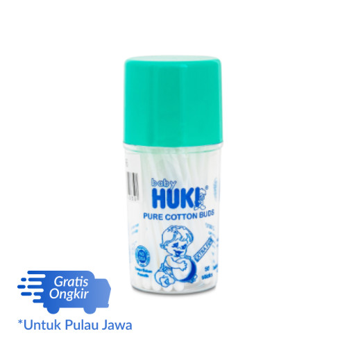 Huki Baby Pure Cotton Buds Extra Fine 50 Stick - Alodokter Shop