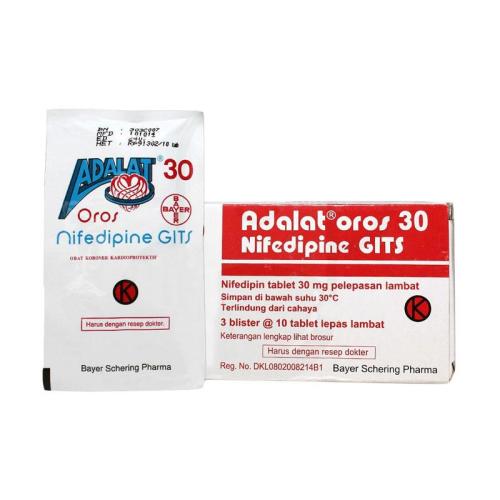 Adalat Oros 30 mg 10 Tablet - Manfaat, Kandungan, Dosis, dan Efek Samping