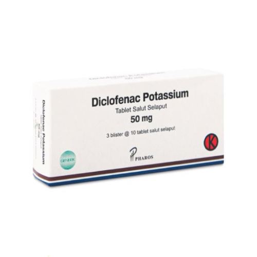 Diclofenac Potassium 50 mg 10 Tablet Pharos - Manfaat, Kandungan, Dosis, dan Efek Samping