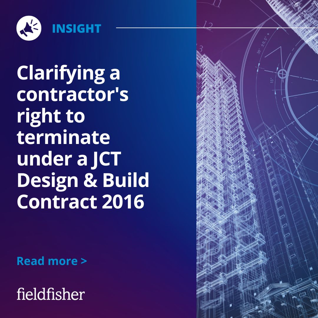 Clarifying a contractor's right to terminate under a JCT Design & Build ...