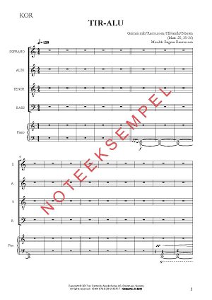 TIR ALU (Korpartitur) - SATB og instrumenter - Ragnar Rasmussen