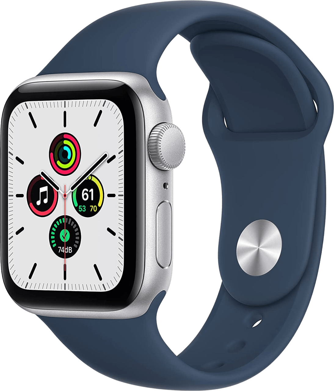 Apple Watch SE GPS Silbernes Aluminiumgeh use Und Sportarmband 44 Mm