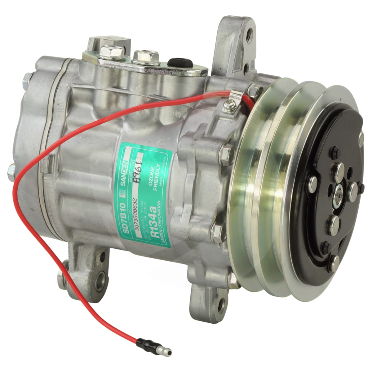 COMPRESSOR, SANDEN, SD7B10 A961, 12V, 2A, 100MM, PAD, LH SIDE, R134A