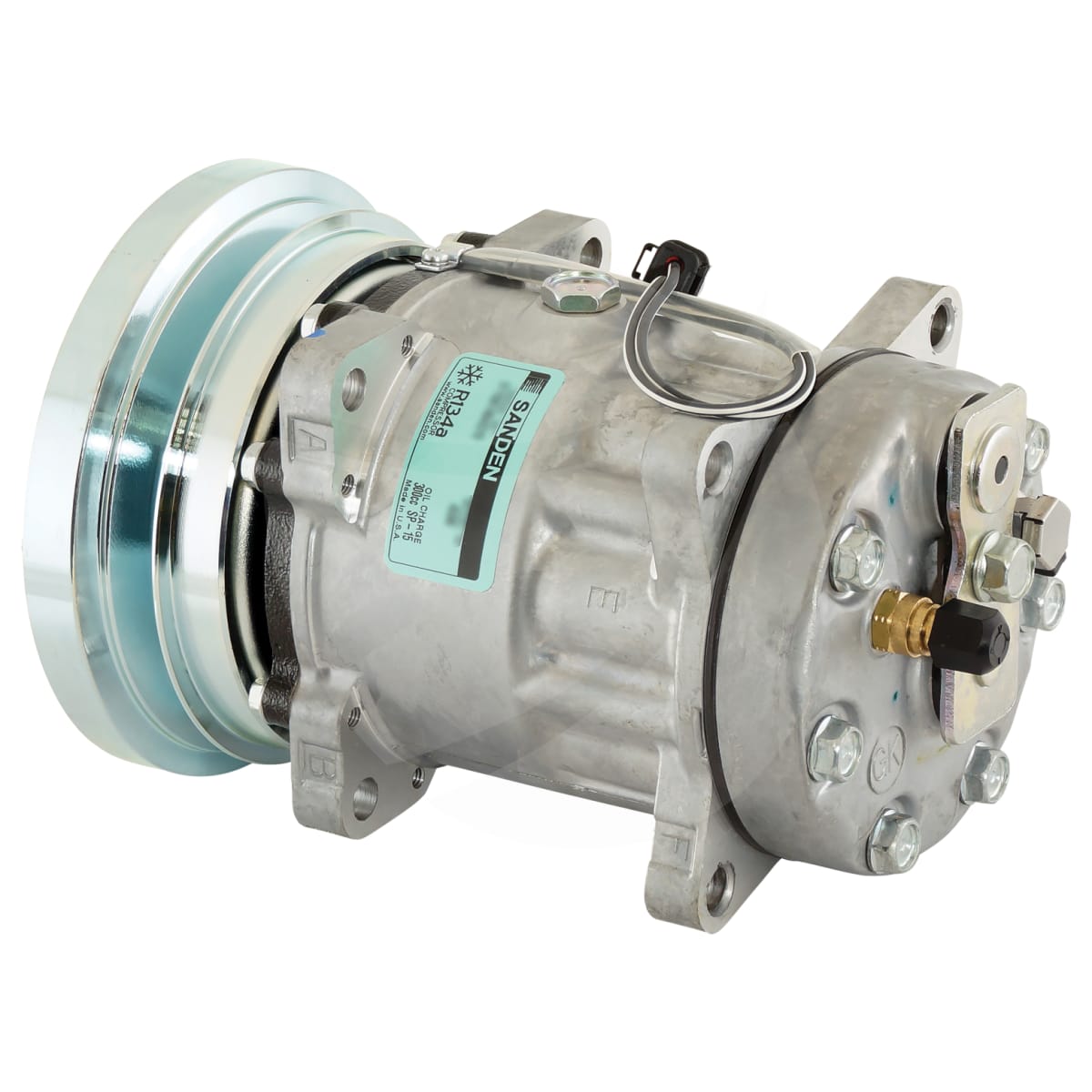 COMPRESSOR, SANDEN, SD7H15 4596, 12V, 1A, 140MM, REAR GM PAD, R134A