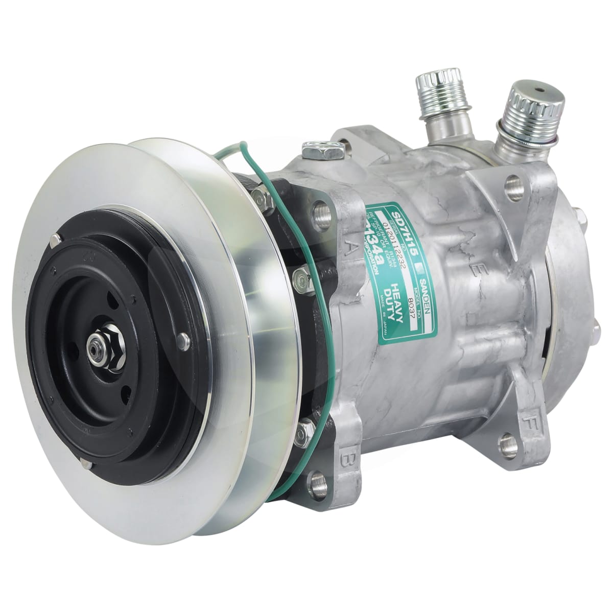 COMPRESSOR, SANDEN, SD7H15 8037, 24V, 1C, 153MM, VERT O-RING, R134A