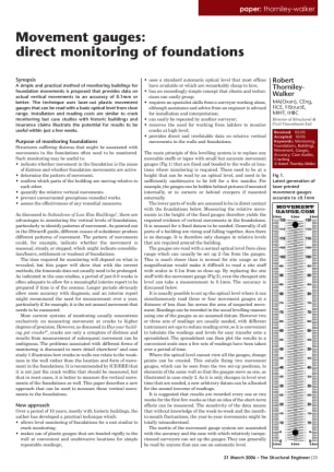 Movement gauges: direct monitoring of foundations - The Institution of ...