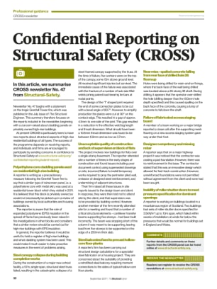 Confidential Reporting on Structural Safety (CROSS) – Newsletter No. 47 ...