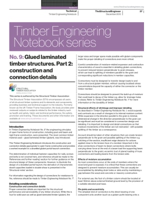 Timber Engineering Notebook No. 9: Glued laminated timber structures ...