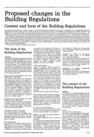 Proposed Changes in the Building Regulations. Content and Form of the ...