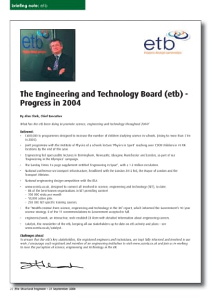 The Engineering and Technology Board (etb) - Progress in 2004 - The ...