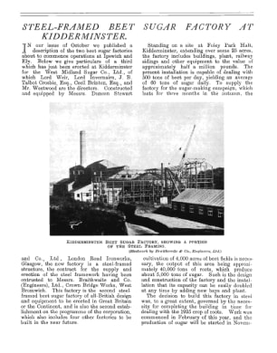 Steel-Framed Beet Sugar Factory at Kidderminster - The Institution of ...