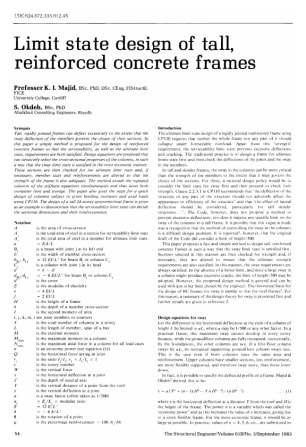 Limit State Design of Tall, Reinforced Concrete Frames - The ...