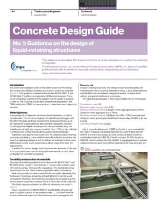 Concrete Design Guide. No. 1: Guidance on the design of liquid ...