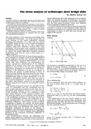 The Stress Analysis of Orthotropic Skew Bridge Slabs - The Institution ...
