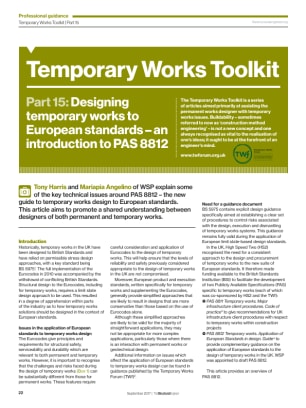 Temporary Works Toolkit. Part 15: Designing temporary works to European ...