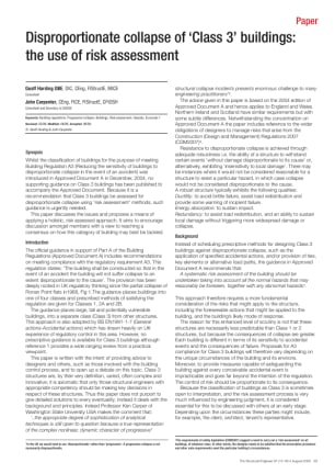 Disproportionate collapse of 'Class 3' buildings: the use of risk ...