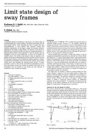 Limit State Design of Sway Frames - The Institution of Structural Engineers