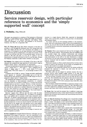 Discussion on Service Reservoir Design, with Particular Reference to ...