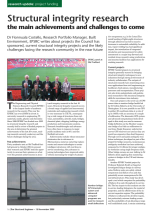 Structural integrity research - The Institution of Structural Engineers