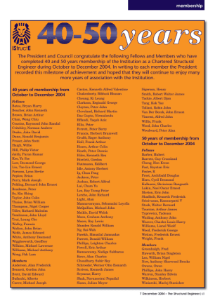 40 - 50 years of membership - The Institution of Structural Engineers