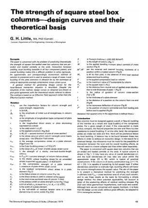 The Strength of Square Steel Box Columns - Design Curves and their ...