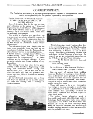 Correspondence. Structural Engineering in South Africa - The ...