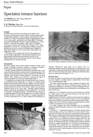 Spectator Terrace Barriers - The Institution of Structural Engineers