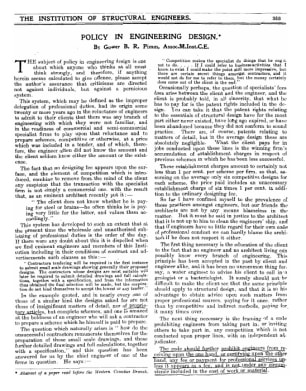 Policy in Engineering Design - The Institution of Structural Engineers