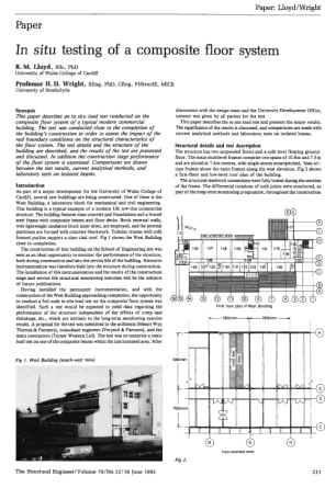 In Situ Testing of a Composite Floor System - The Institution of ...