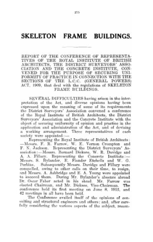 Skeleton frame buildings - The Institution of Structural Engineers