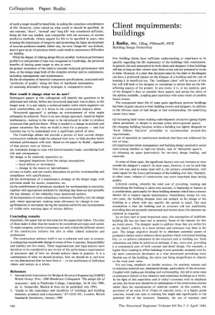 Client Requirements: Buildings - The Institution of Structural Engineers