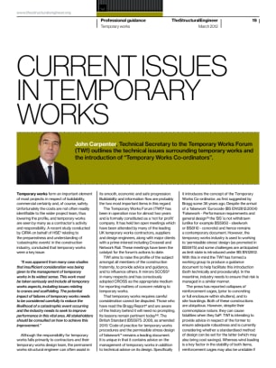 Current issues in temporary works - The Institution of Structural Engineers