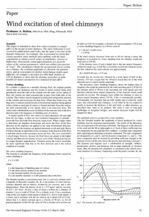 Wind Excitation of Steel Chimneys - The Institution of Structural Engineers