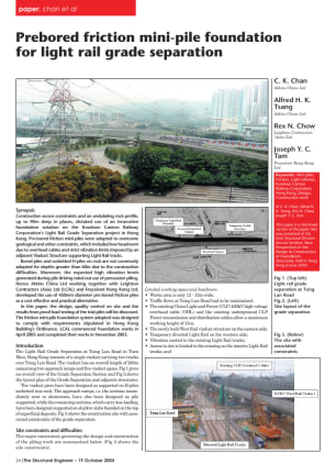 Prebored friction mini-pile foundation for light rail grade separation ...