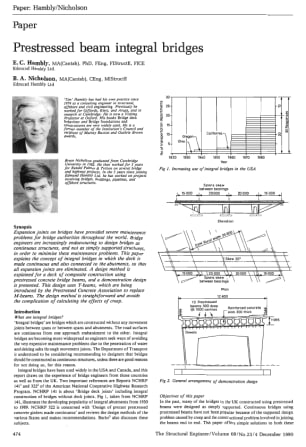 Prestressed Beam Integral Bridges - The Institution of Structural Engineers
