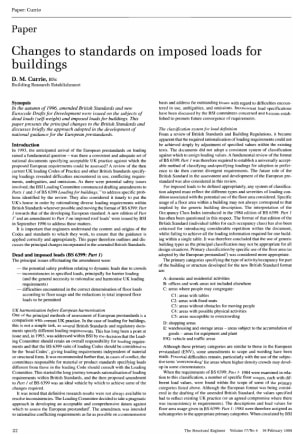 Changes to Standards on Imposed Loads for Buildings - The Institution ...