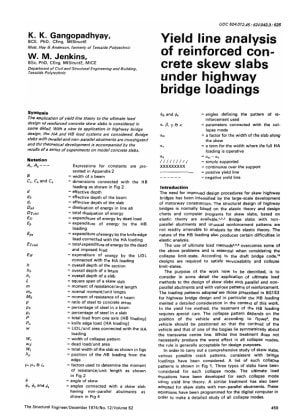 Yield Line Analysis of Reinforced Concrete Skew Slabs under Highway ...