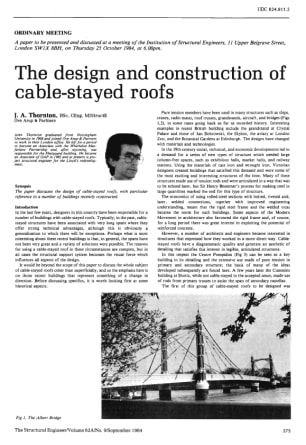The Design and Construction of Cable-Stayed Roofs - The Institution of ...