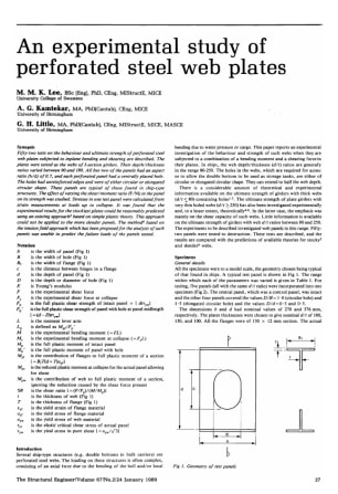 An Experimental Study of Perforated Steel Web Plates - The Institution ...