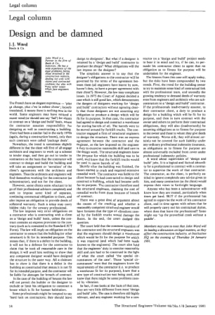 Legal Column. Design and be Damned - The Institution of Structural ...