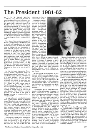 The President 1981-82 - The Institution of Structural Engineers