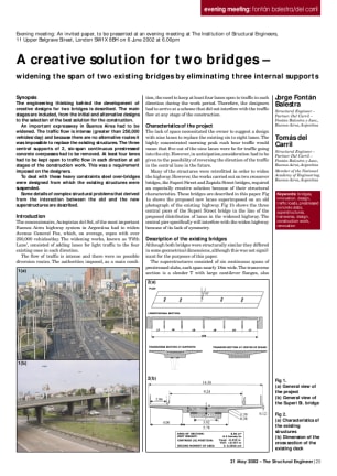 A Creative solution for two bridges: widening the span of two existing ...