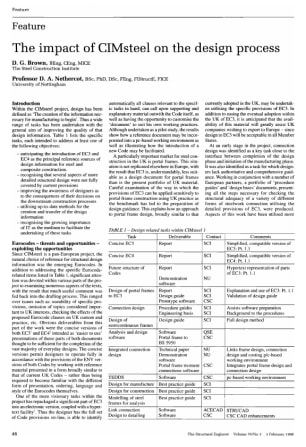 The Impact of CIMSteel on the Design Process - The Institution of ...