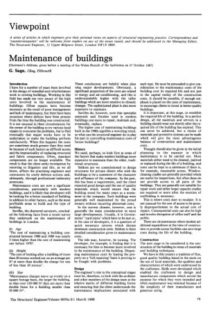 Maintenance of Buildings - The Institution of Structural Engineers