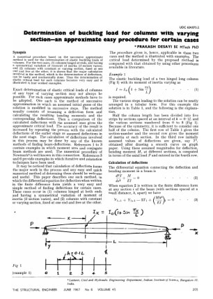Determination of Buckling Load for Columns with Varying Section - an Approximate Easy Procedure ...