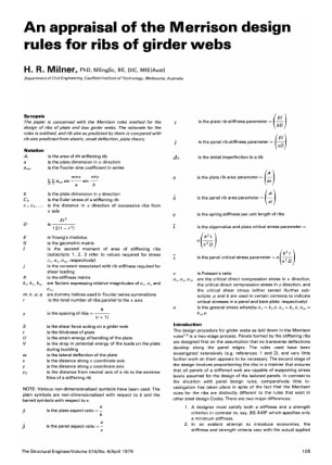 An Appraisal of the Merrison Design Rules for Ribs of Girder Webs - The ...