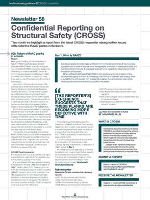 Confidential Reporting on Structural Safety (CROSS): Newsletter 58 ...