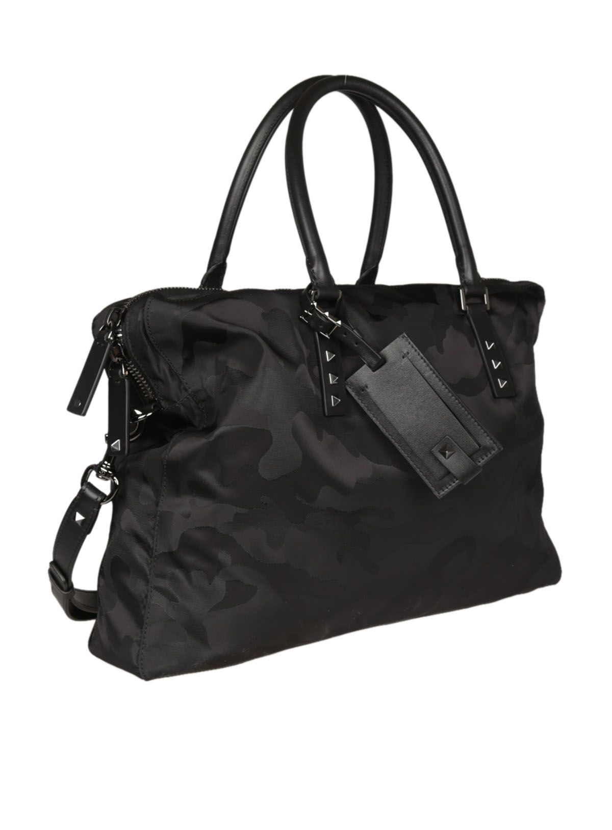 Valentino - Valentino Camouflage Tote - NERO, Men's Shoulder Bags | Italist