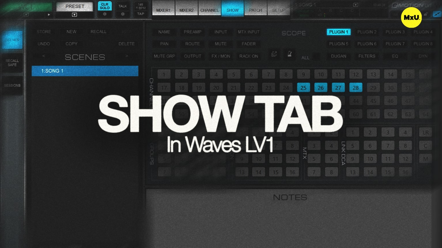 Show Tab in Waves LV1 - MxU
